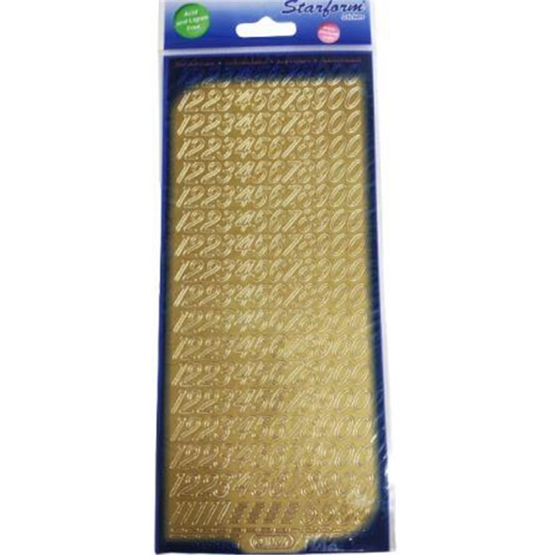 Adhesivo decorativo Starform Dorado Números
