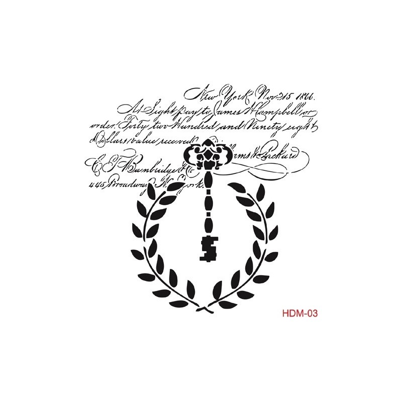 Plantilla Stencil Texto Llave 25x25 cm