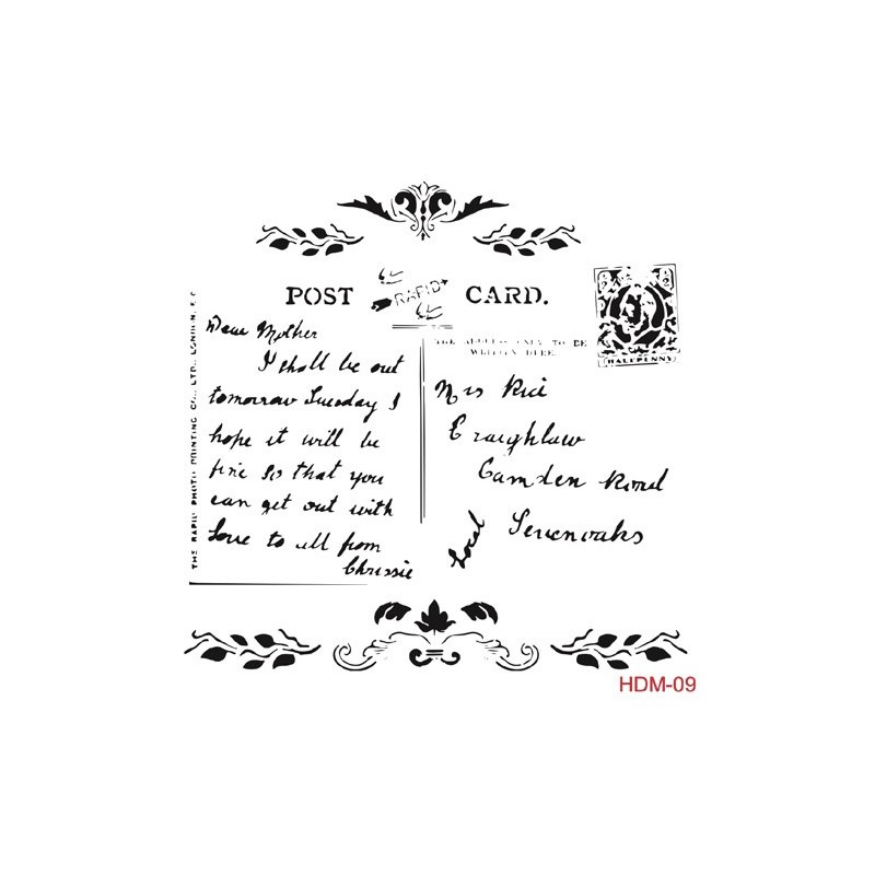 Plantilla Stencil Carta Postal 25x25 cm