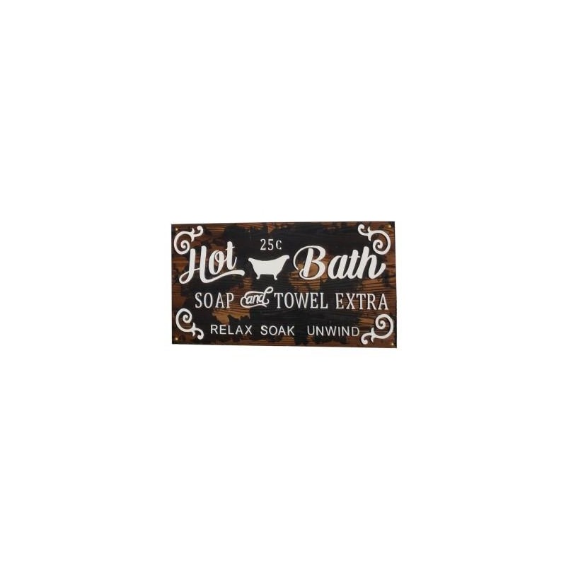 Cartel Madera DM "Farmhouse" Hot Bath de Artesanias Montejo