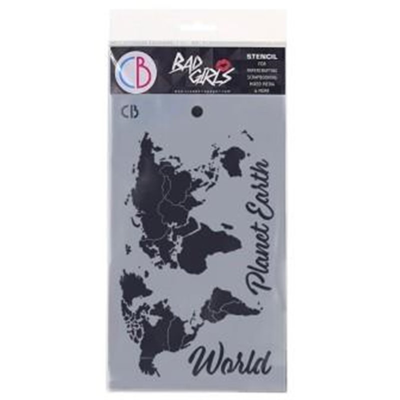 Plantilla Ciao Bella Texture Stencil World Map 12,5x20cm