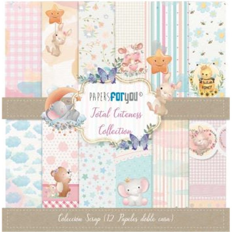 Colección Pap Scrap "TOTAL CUTENESS" 12 papeles.30x30cm
