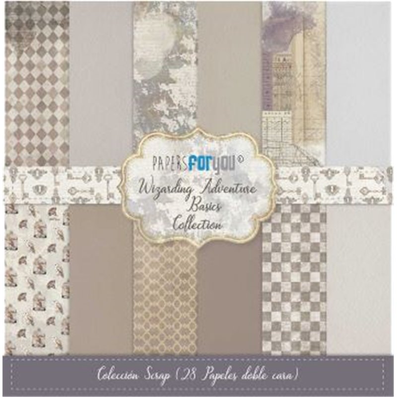 Colección 28 Pap Scrap 20x20 "Básicos Wizarding Adventure" 180gr.