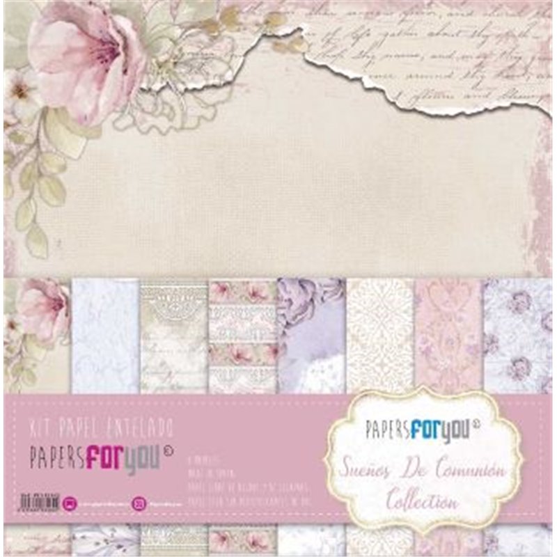 Colección Papel Tela Scrap "Sueños de Comunión Niña". Papers For You
