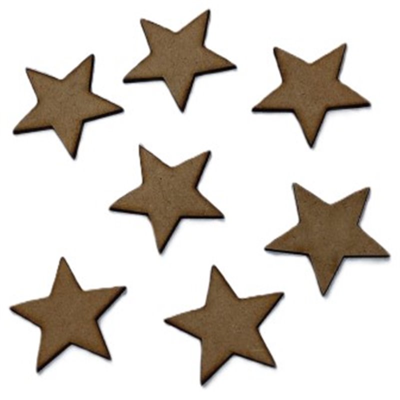 Conjunto 7 Estrellas 5x4'8cm Madera DM. Marca Cortando Trazos