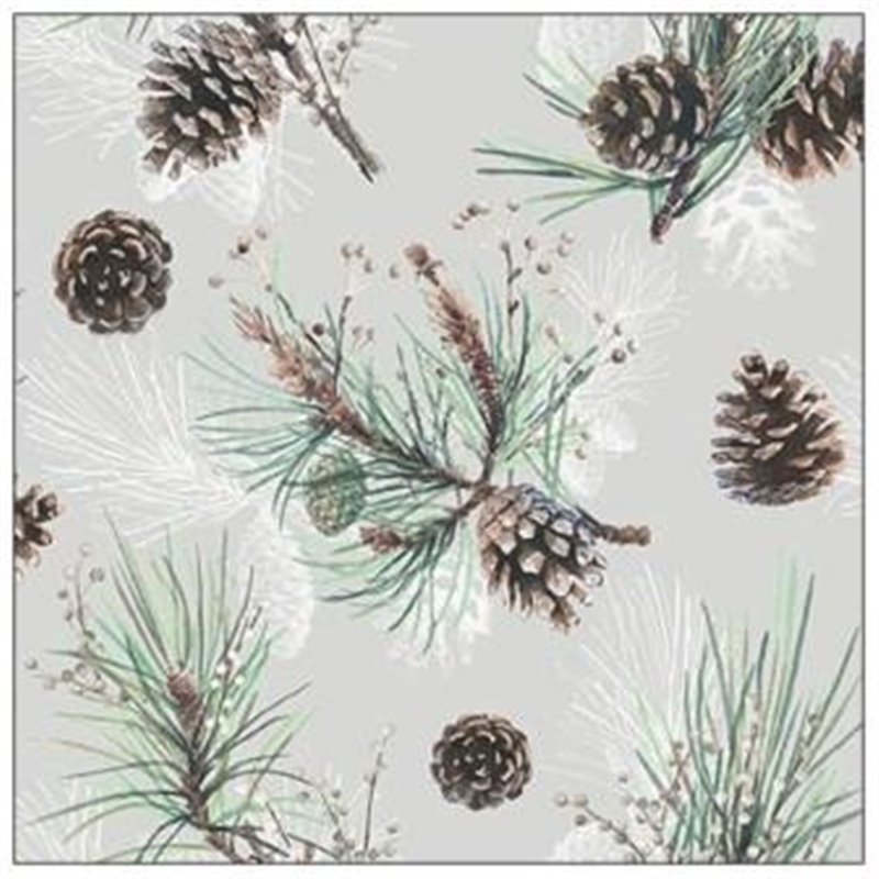 Servilleta impresa PINE CONE ALL OVER. Artesanías Montejo.