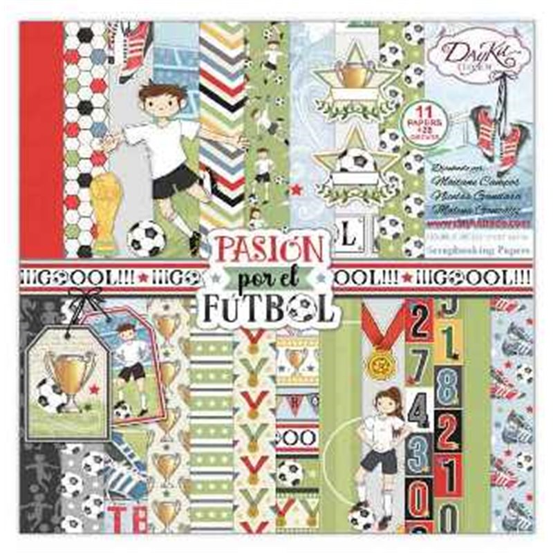 Kit Scrap "Pasión por el Fútbol" 20x20cm.